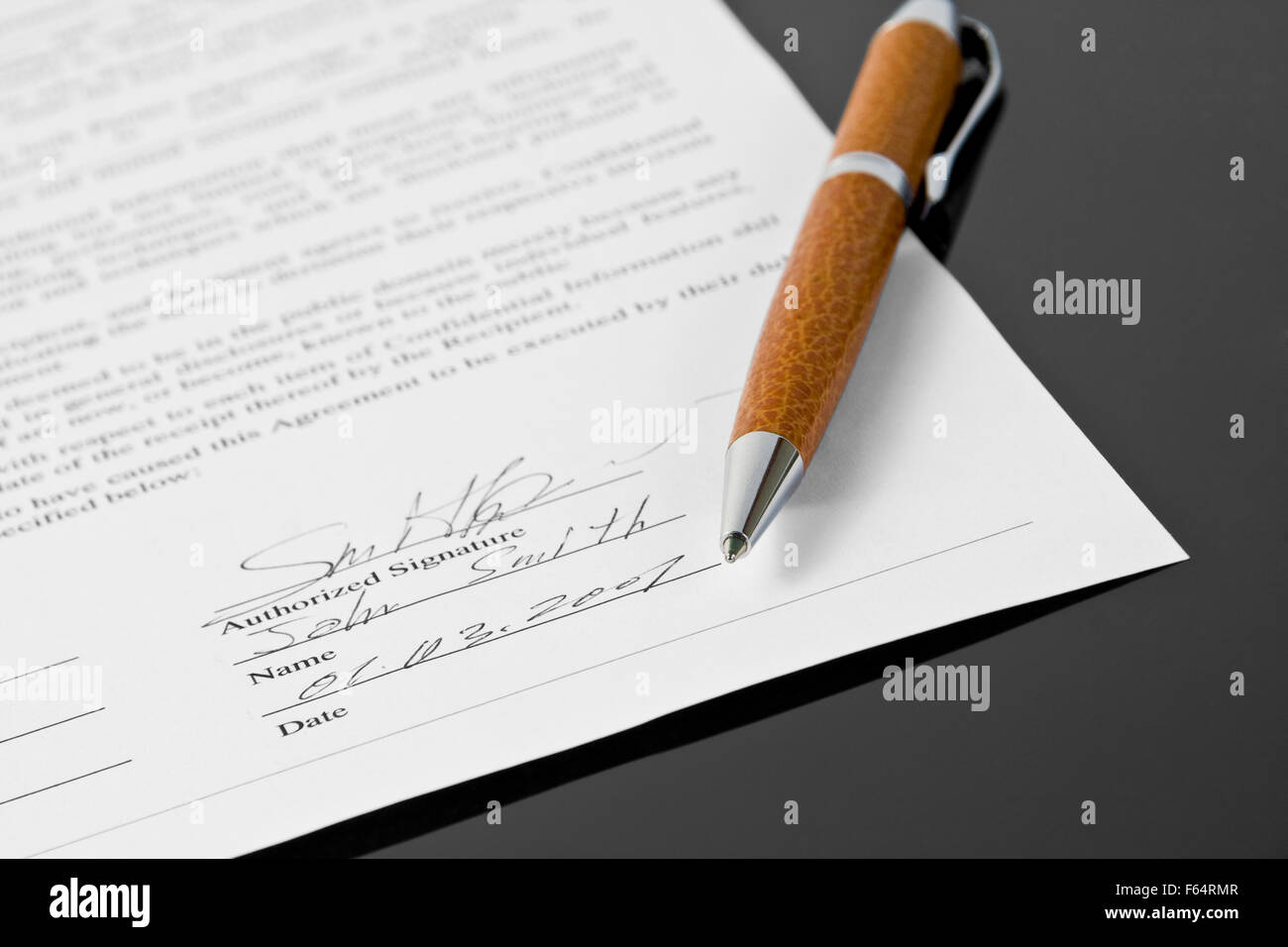 Document signed hi-res stock photography and images - Alamy