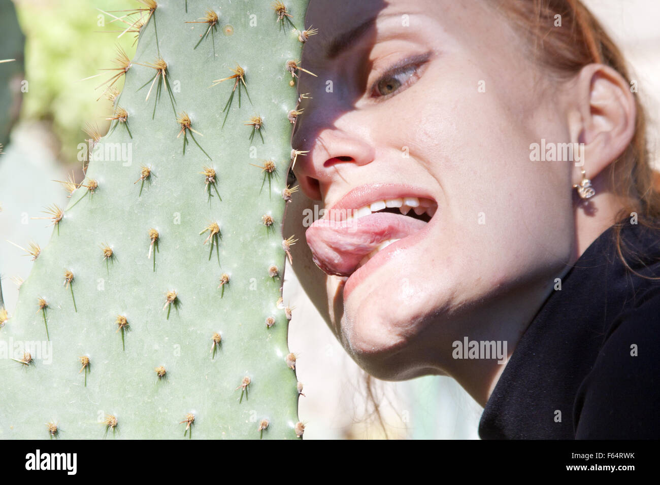 Long tongue woman hi-res stock photography and images - Alamy