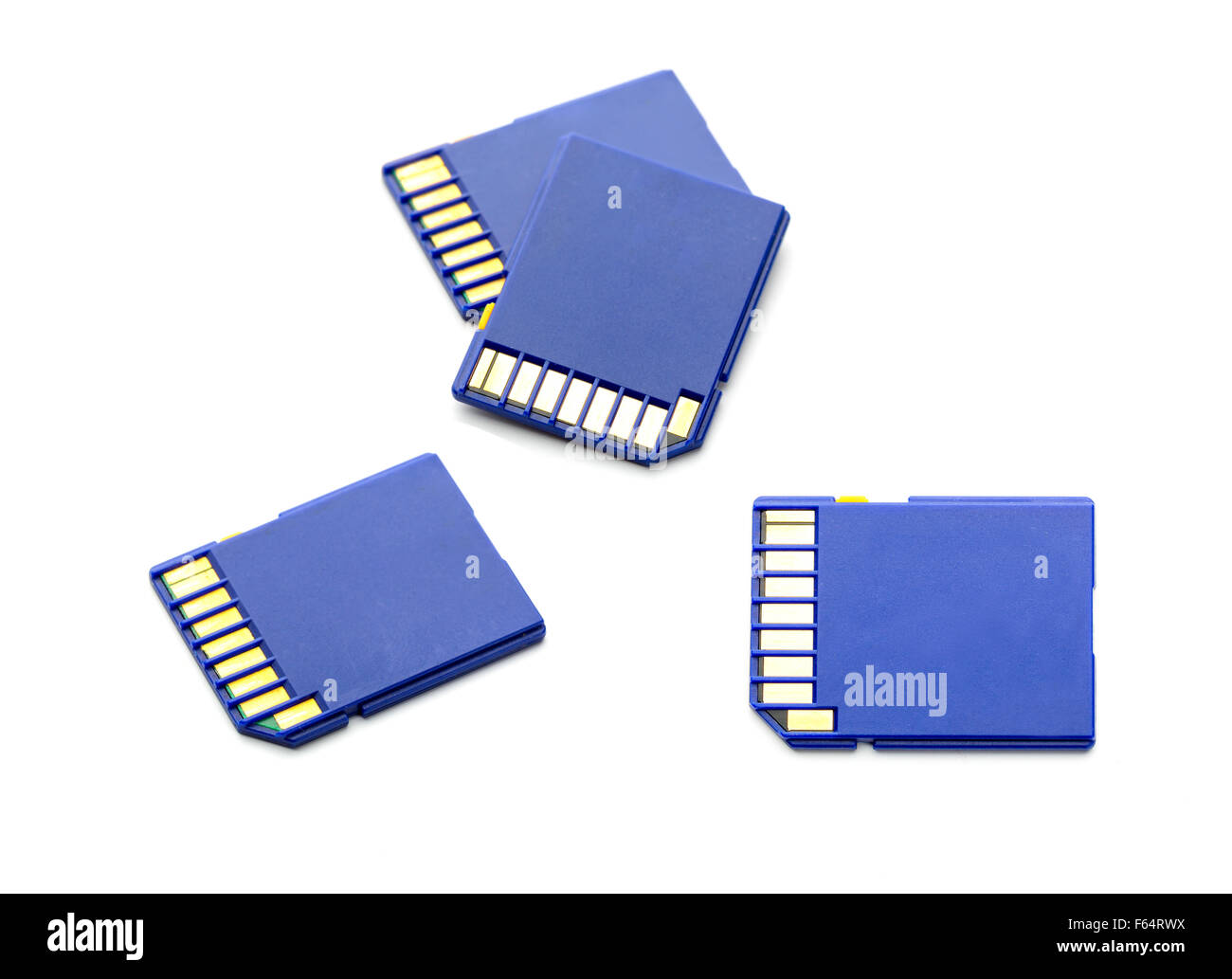 Four sd memory cards for camera or computer on white background Stock ...