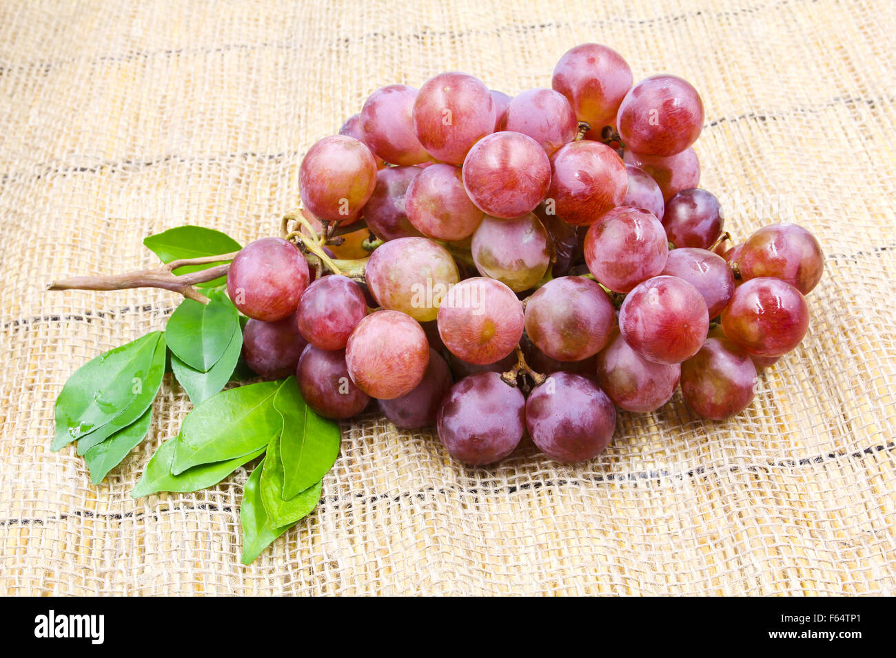 Fresh Red Grape on the sack Stock Photo - Alamy