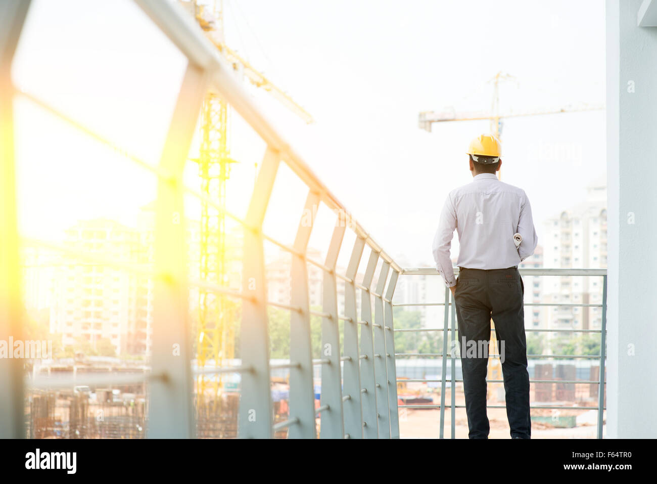 Engineer and hard hat back view hi-res stock photography and images - Alamy