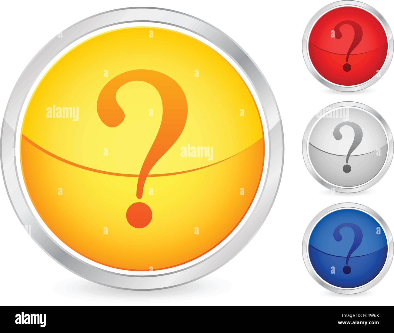 question buttons set on a white background. Vector illustration Stock ...