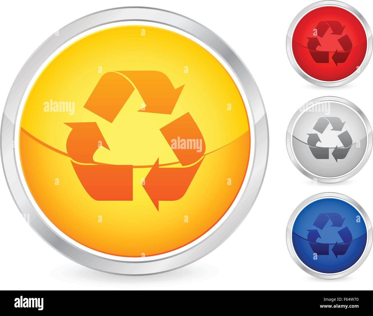 recycle symbol buttons set on a white background. Vector illustration ...