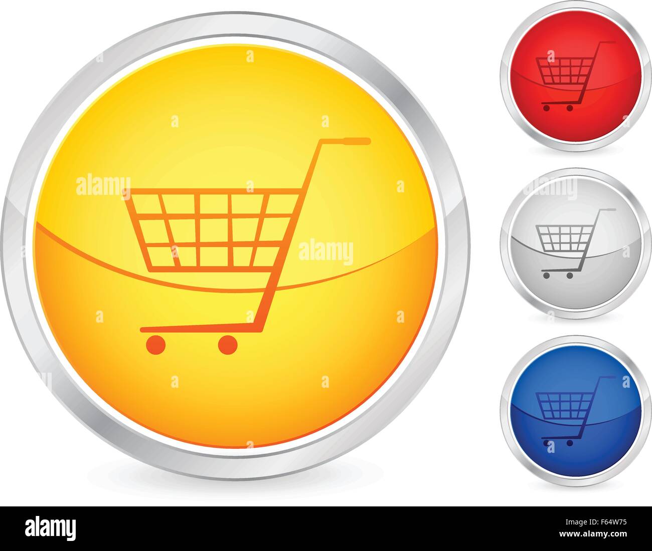 shopping cart buttons set on a white background. Vector illustration ...
