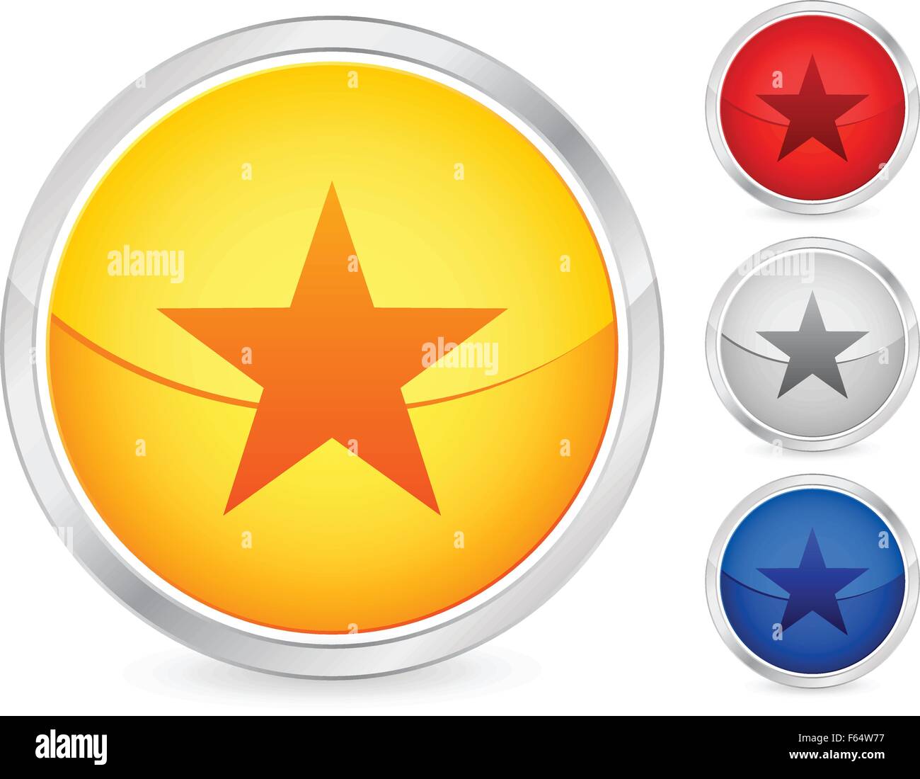 star buttons set on a white background. Vector illustration Stock ...