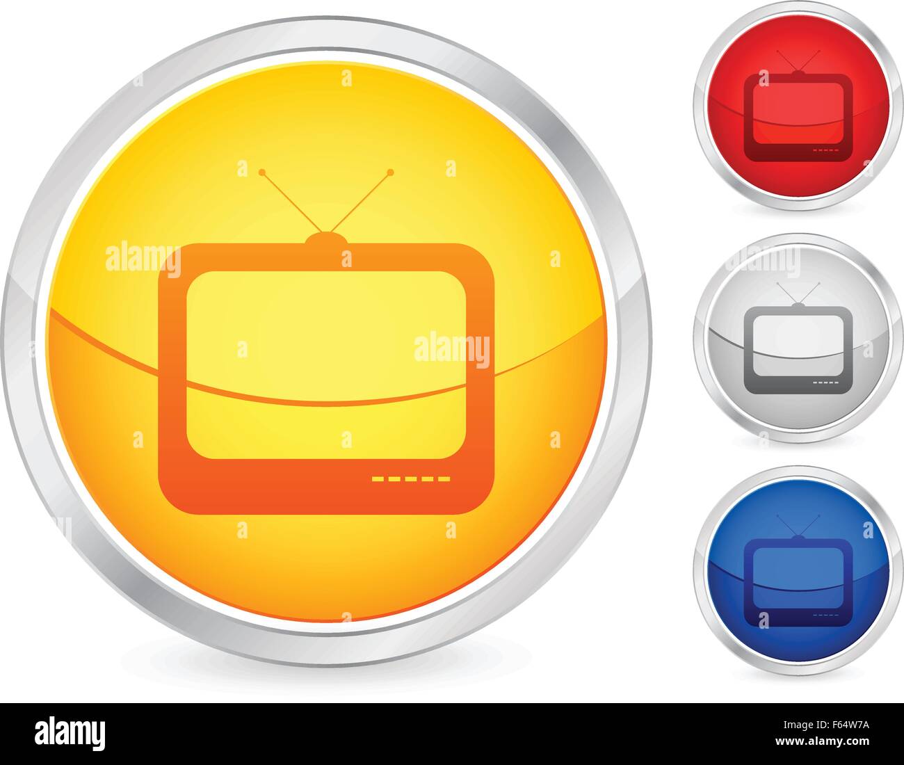 Tv buttons set on a white background. Vector illustration Stock Vector ...