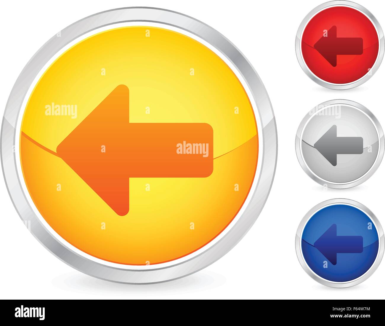 arrow left buttons set on a white background. Vector illustration Stock ...