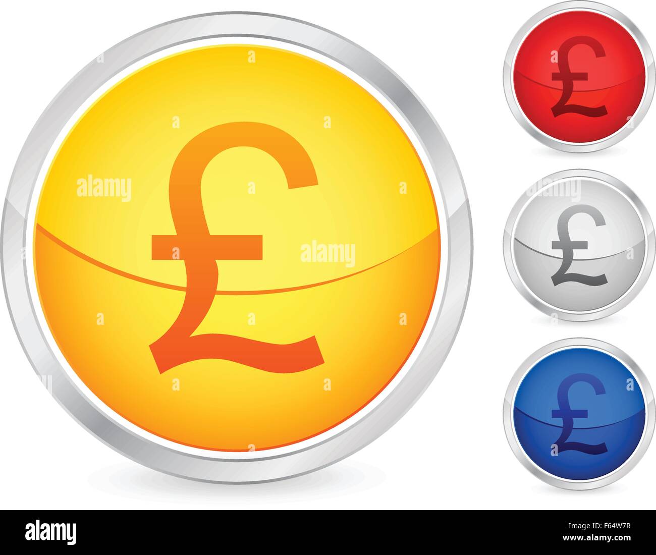 british pound buttons set on a white background. Vector illustration ...