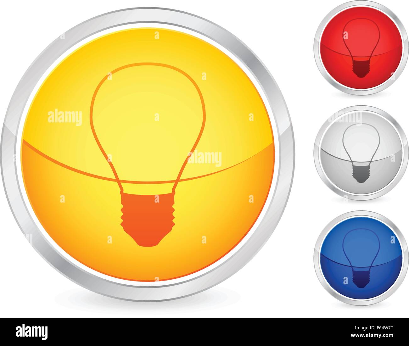 bulb buttons set on a white background. Vector illustration Stock ...