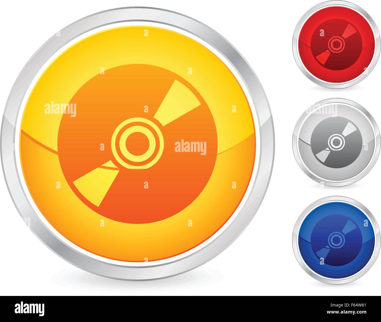 CD buttons set on a white background. Vector illustration Stock Vector ...