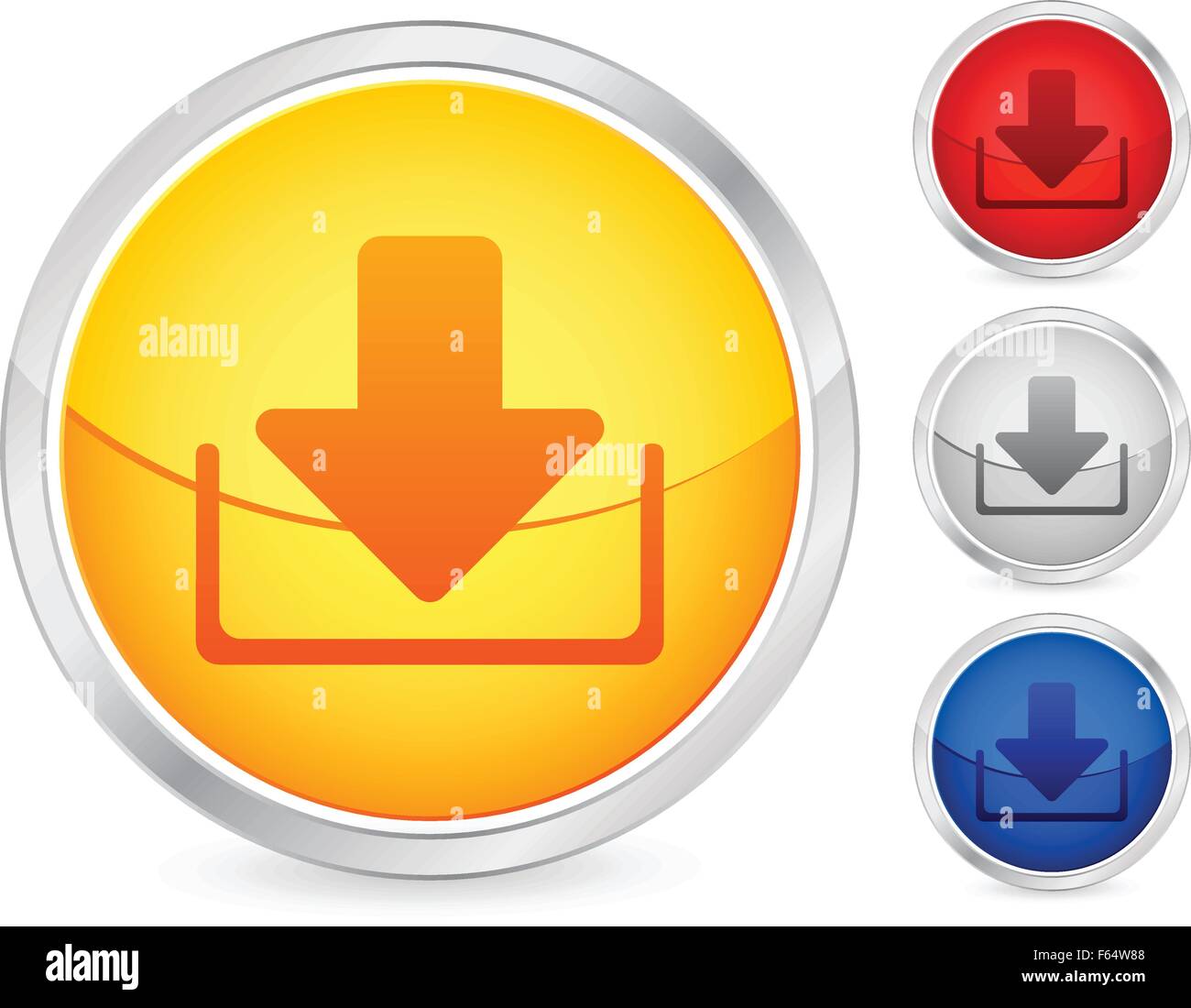Yellow download icon isolated on Stock Vector Images - Alamy