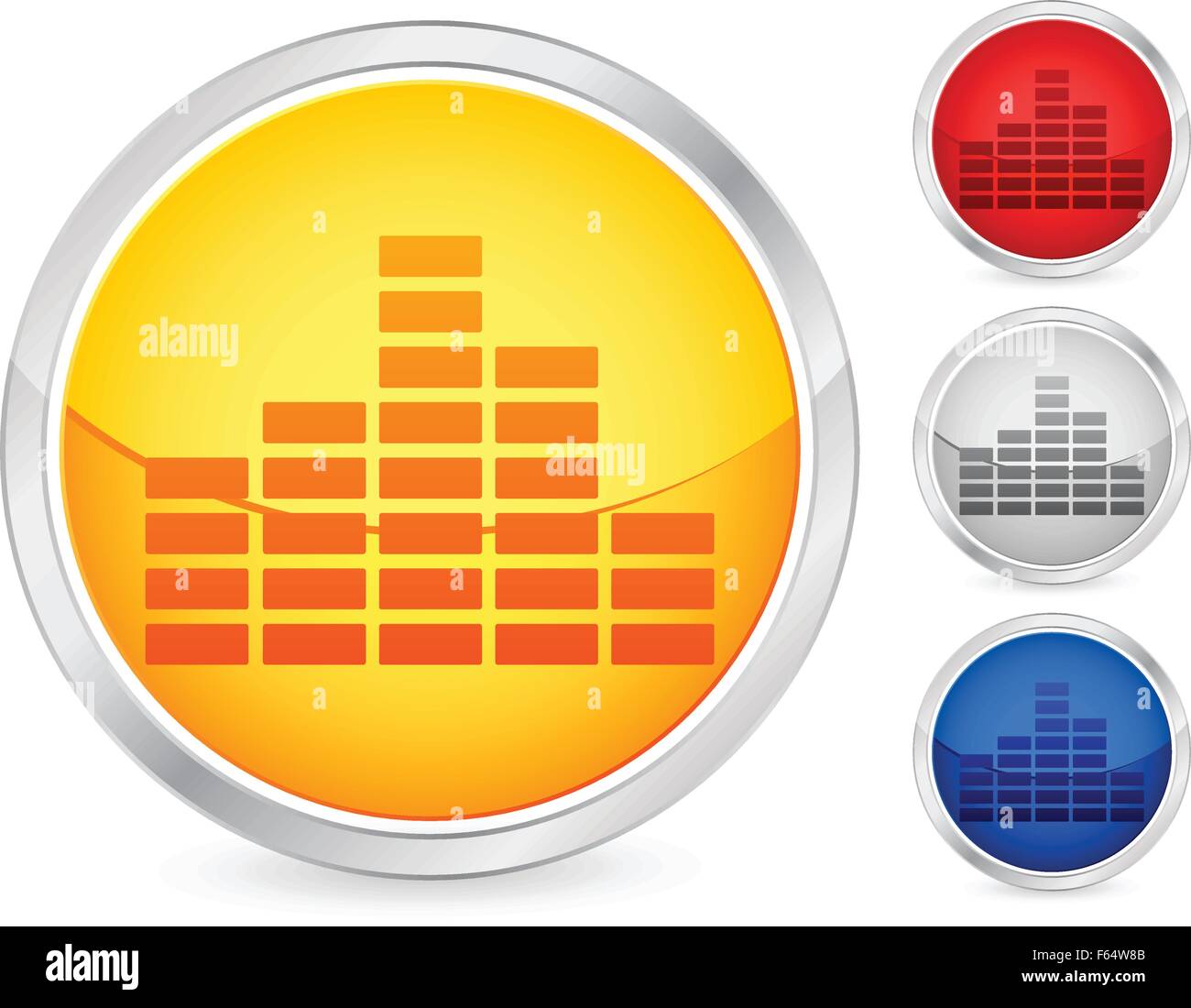 equalizer buttons set on a white background. Vector illustration Stock ...