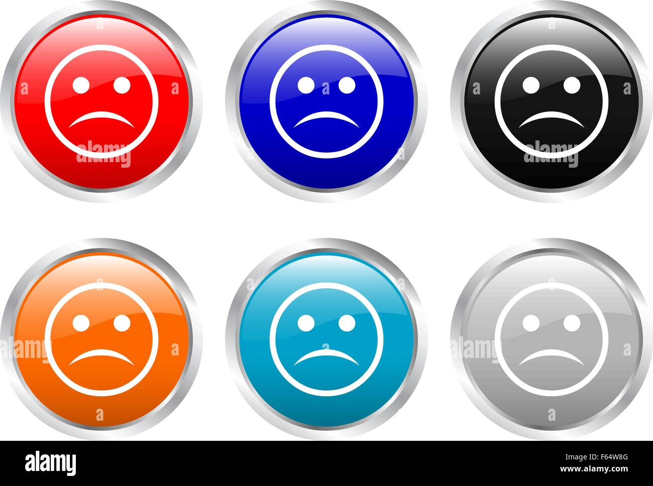Glossy buttons with angry face on a white background. Vector ...