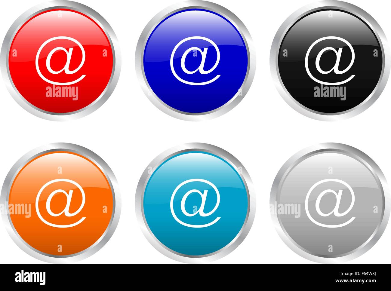 Glossy buttons with email on a white background. Vector illustration ...