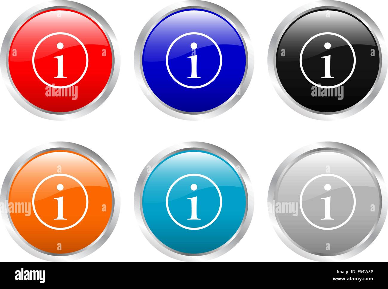 Glossy buttons with information symbol on a white background. Vector ...