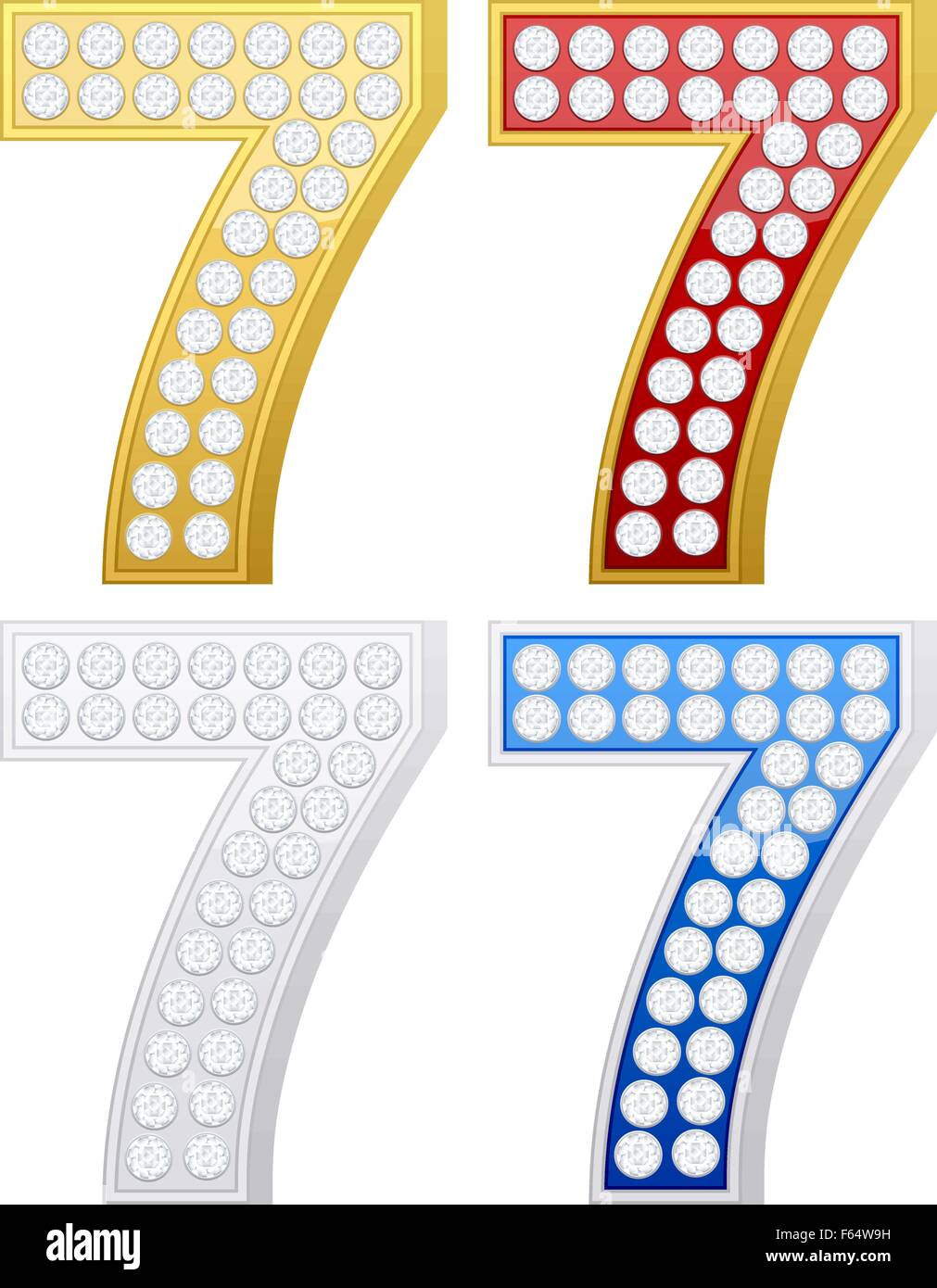 jewelry number seven set on a white background. Vector illustration ...