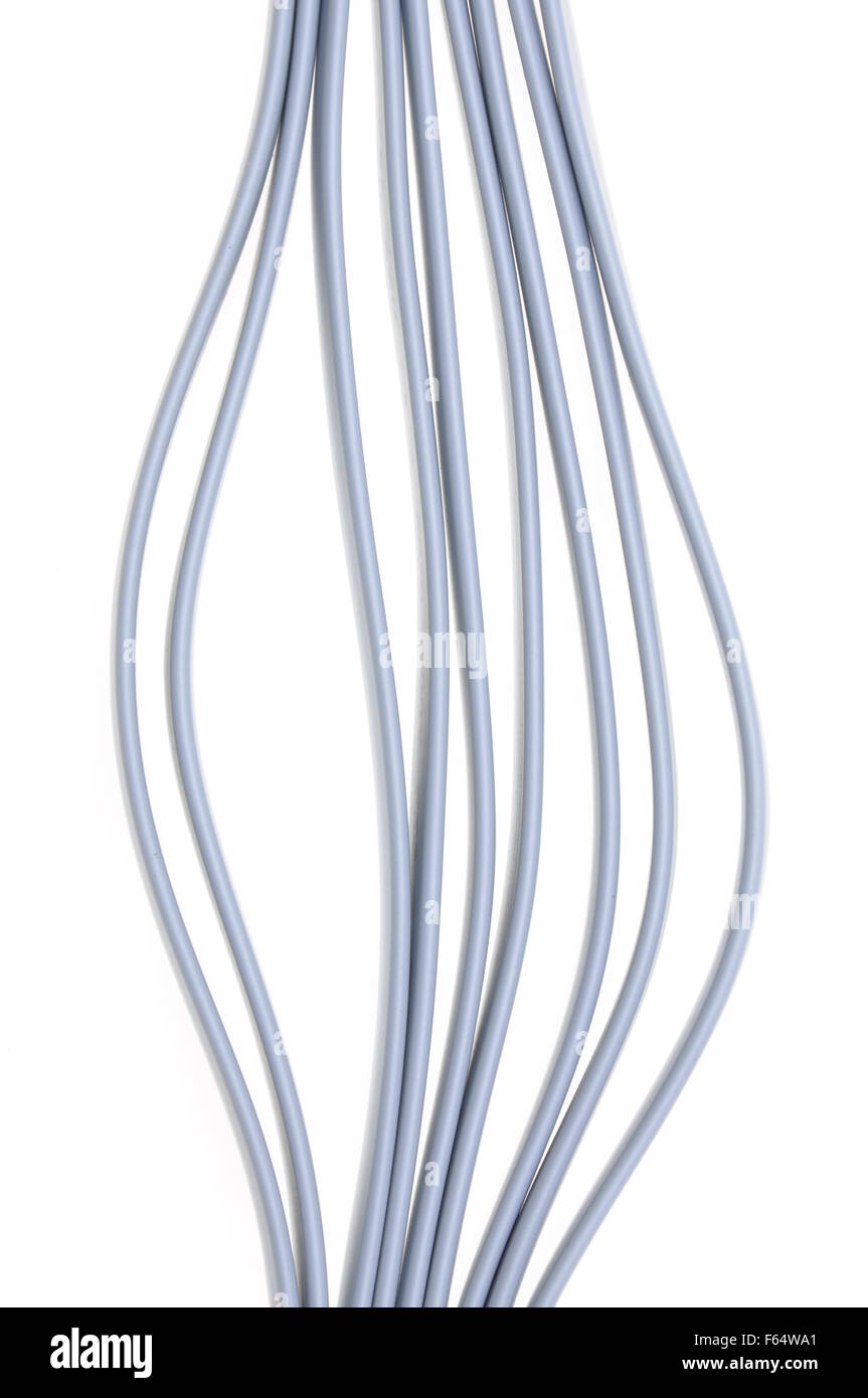 Cables of computer network isolated on white background Stock Photo - Alamy