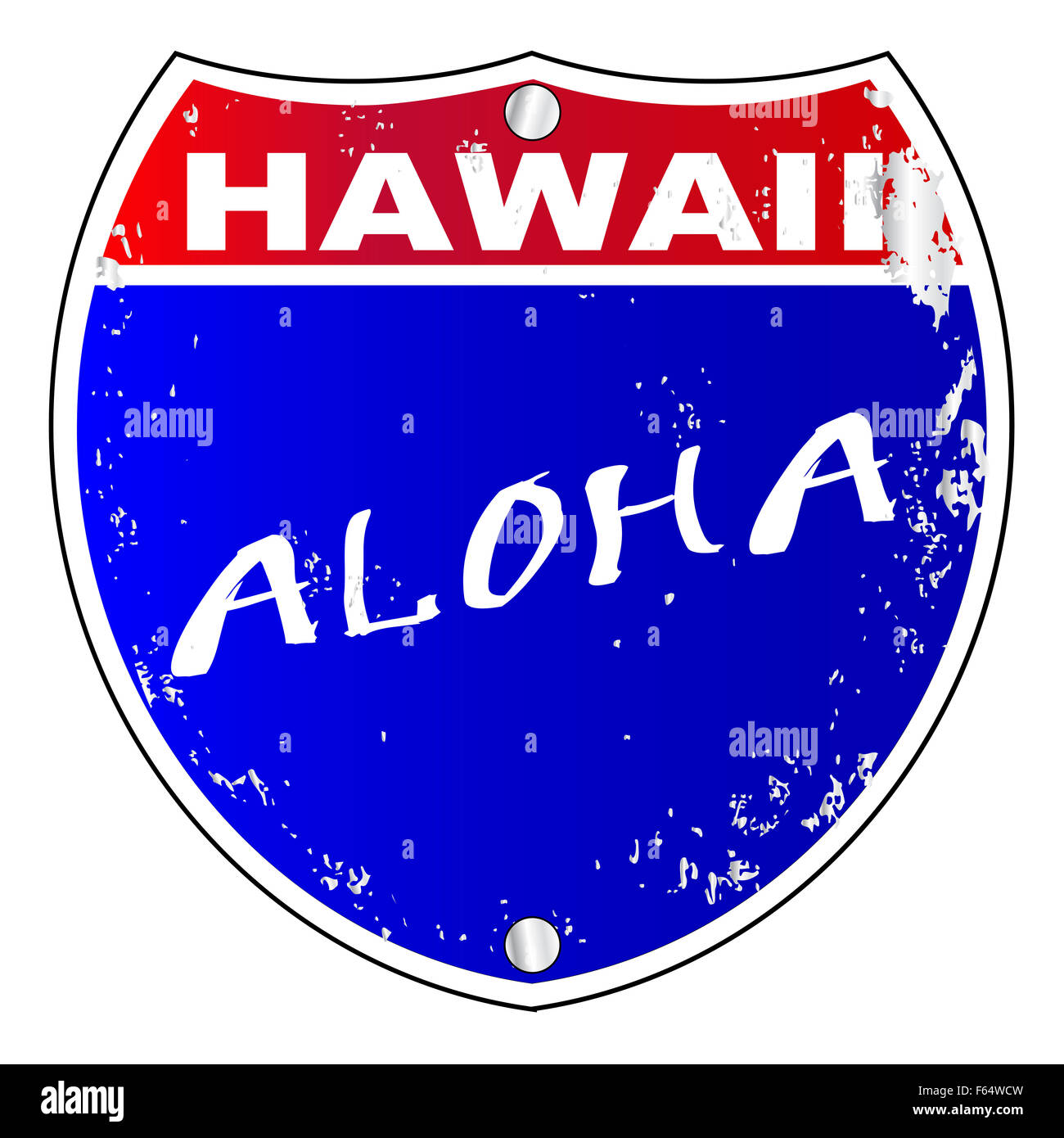 Hawaii interstate sign over a white background Stock Photo - Alamy