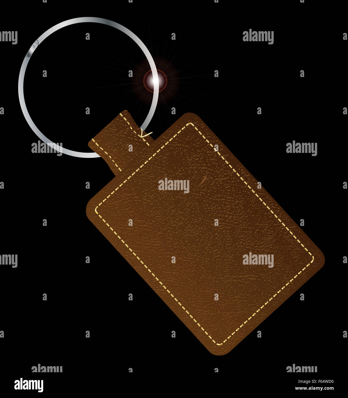 A brown leather key fob and ring Stock Photo - Alamy