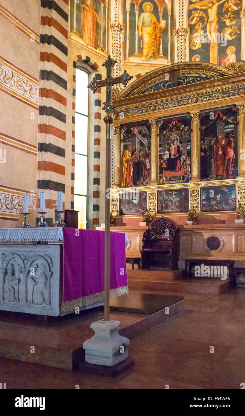 Italy, Verona, St. Zeno Basilica, the St.Zeno Pala, altarpiece by ...
