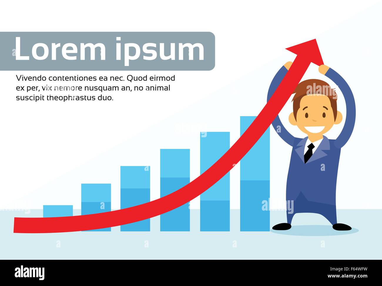 Businessman Hold Financial Graph Red Arrow Up Stock Vector Image & Art ...