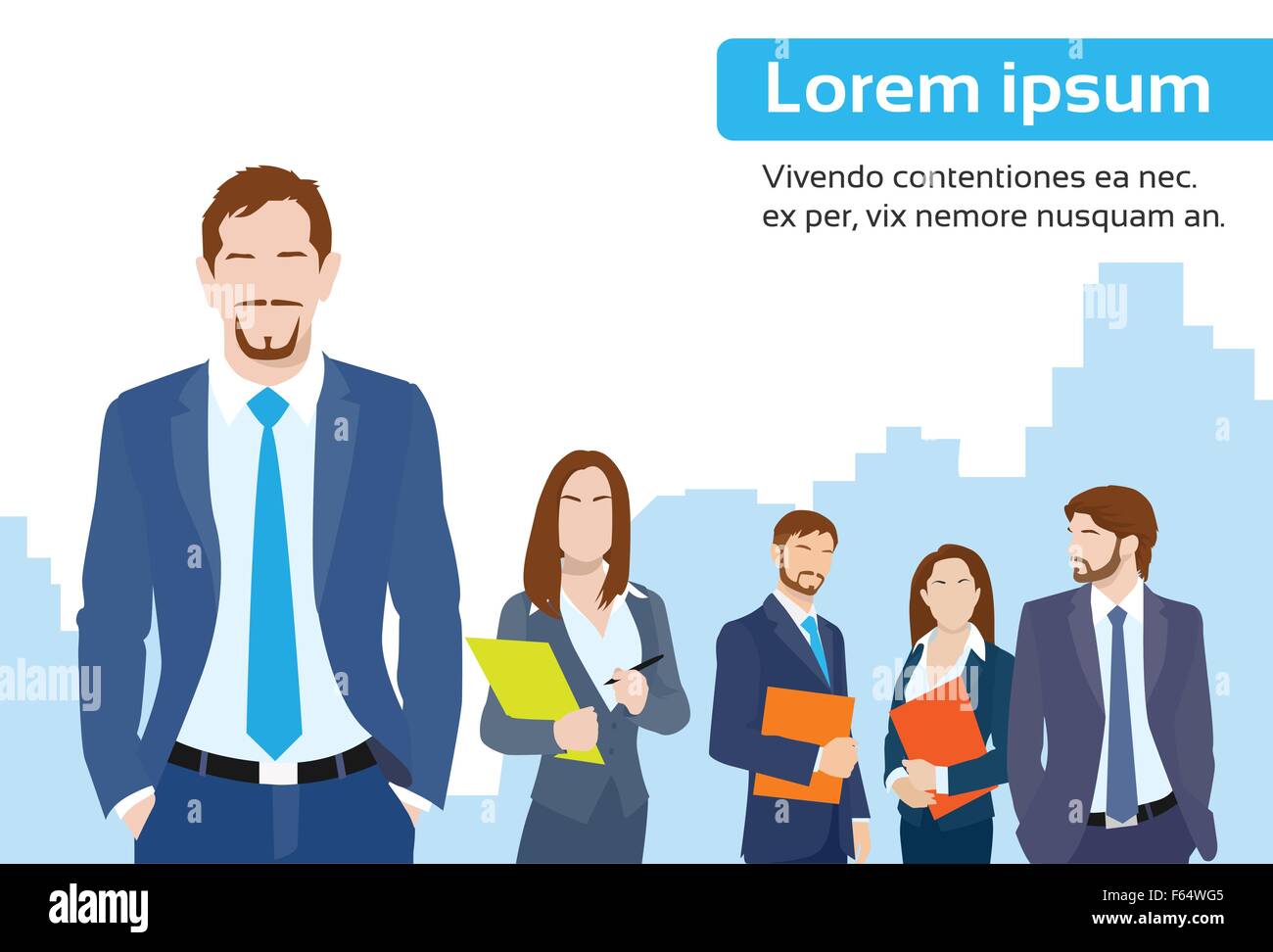 Businessmen Leader Boss with Group of Business People Team Stock Vector ...
