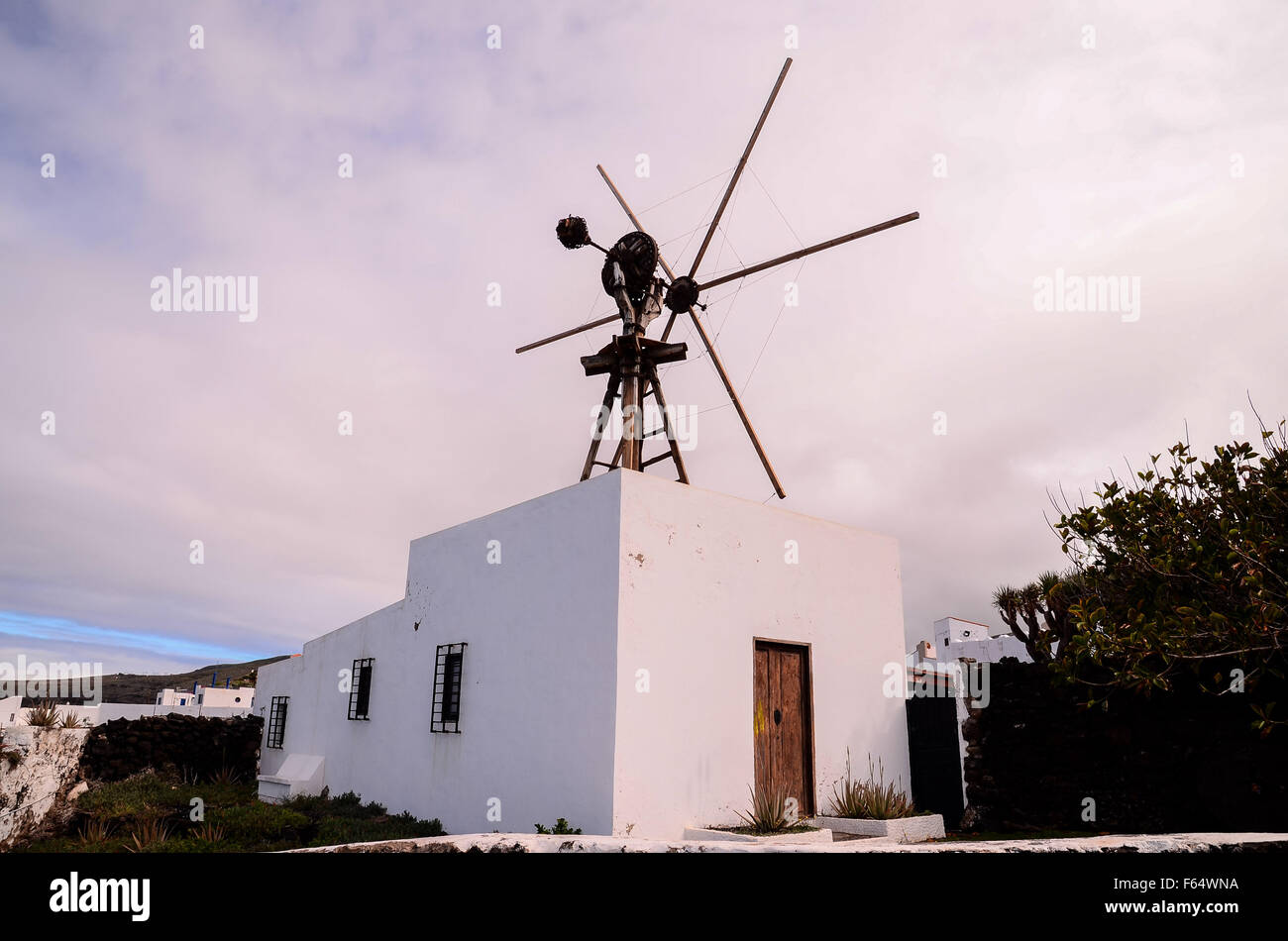 Vintage Wind Mill Stock Photo - Alamy