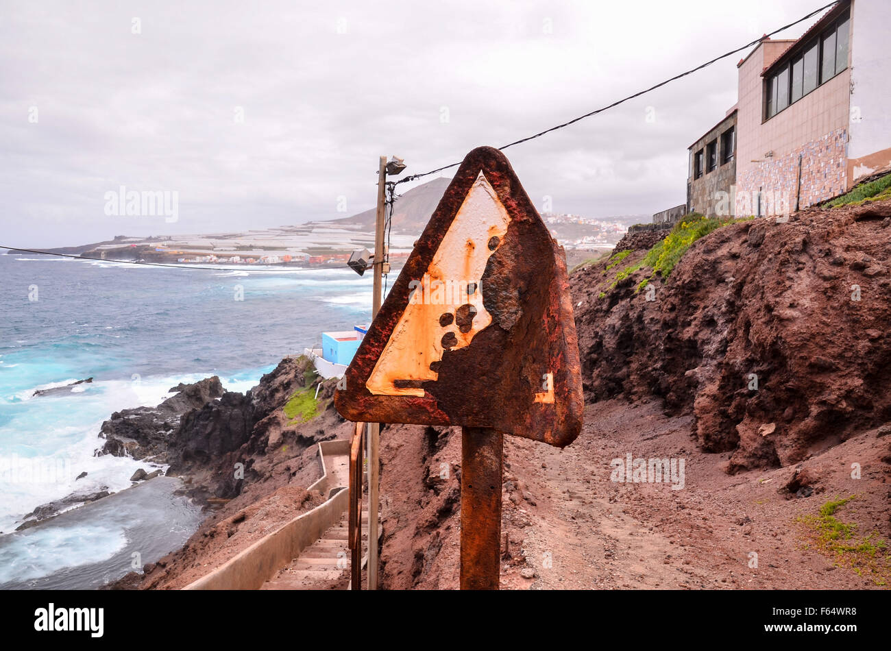 Vintage Old Rusty Road Sign Stock Photo - Alamy