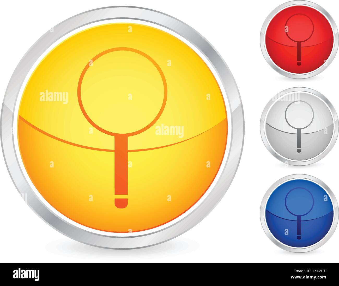 magnifier buttons set on a white background. Vector illustration Stock ...