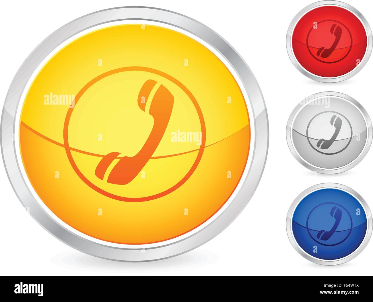 phone buttons set on a white background. Vector illustration Stock ...