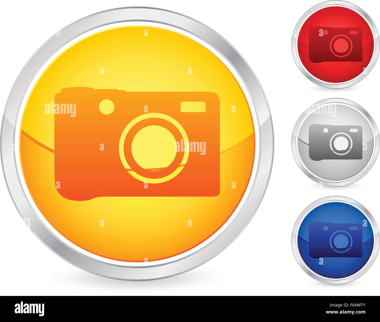 photo buttons set on a white background. Vector illustration Stock ...