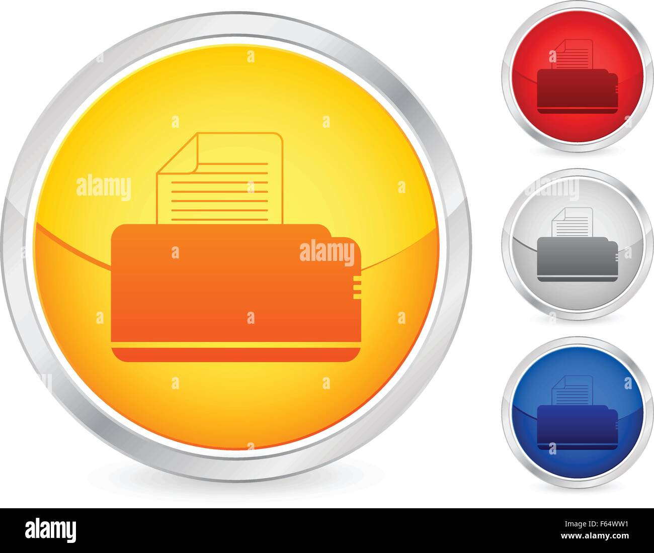 printer buttons set on a white background. Vector illustration Stock ...