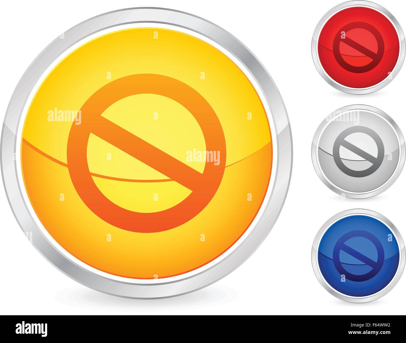 prohibition sign buttons set on a white background. Vector illustration ...