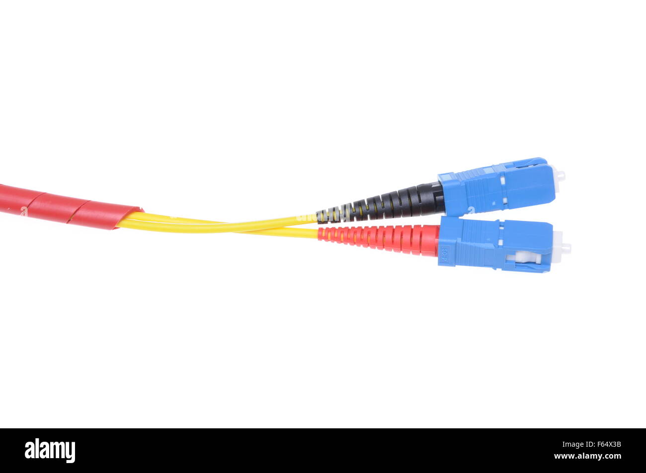 Fiber optic cables type sc isolated on white background Stock Photo - Alamy