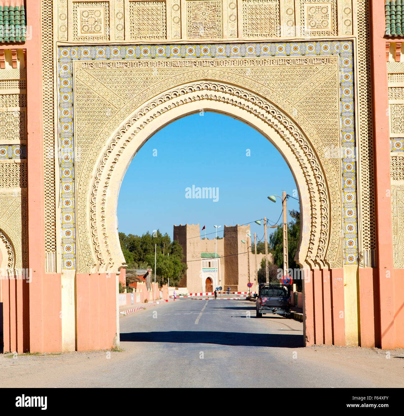morocco arch in africa old construction the blue sky Stock Photo - Alamy