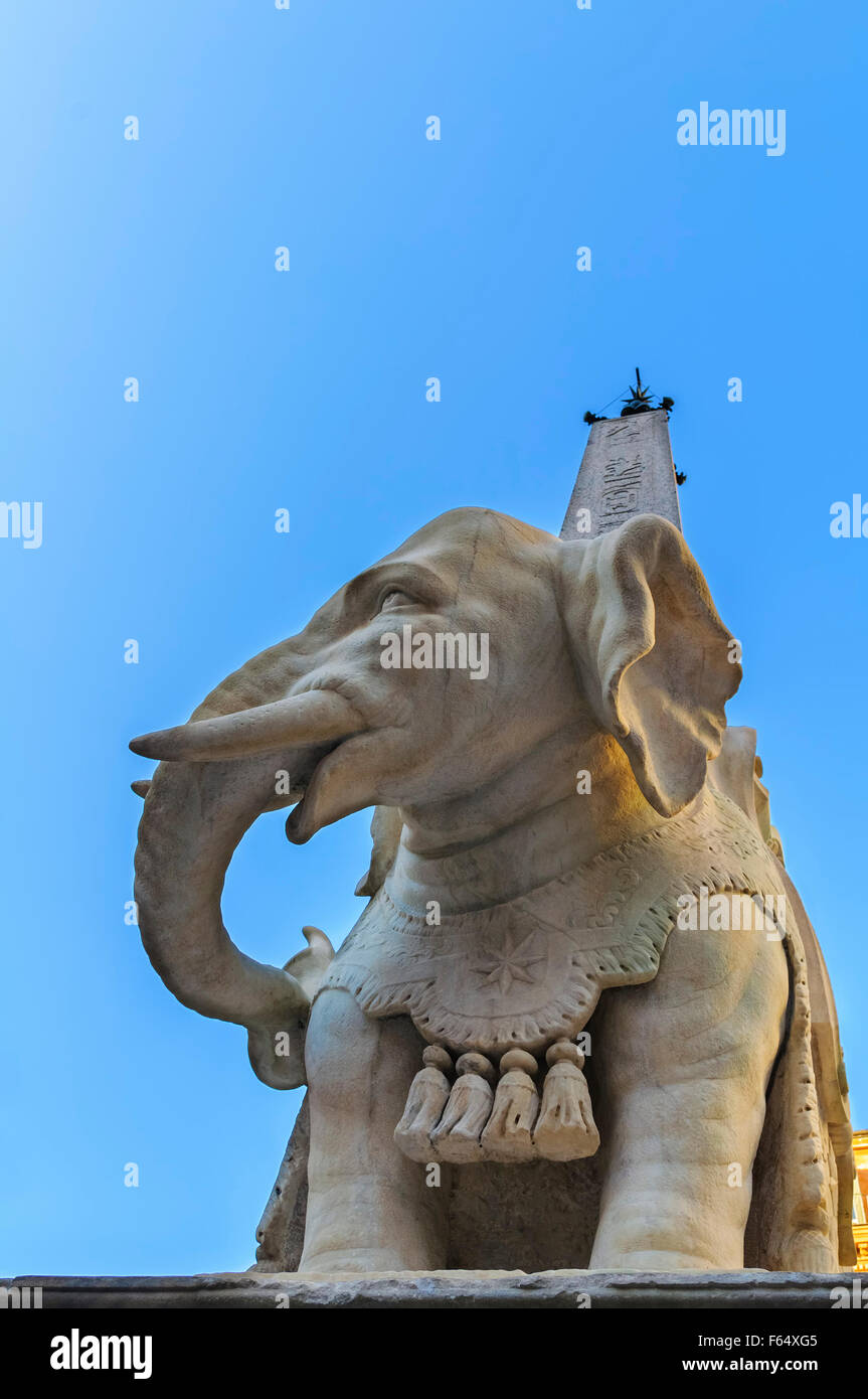 Elephant and Obelisk by the Italian artist Bernini in the Piazza della ...
