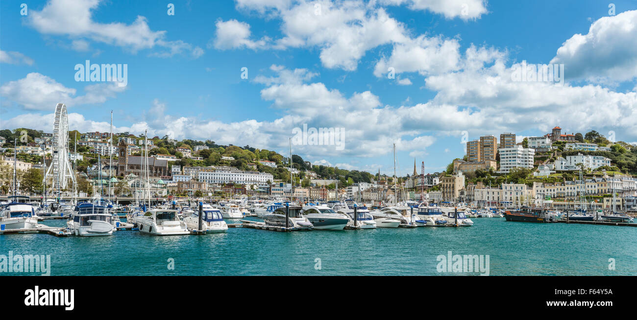 View over the Harbor and Marina of Torquay, Torbay, England, UK Stock ...
