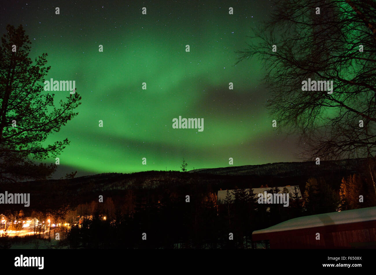 fantastic aurora borealis, northern light on cold arctic winter sky ...