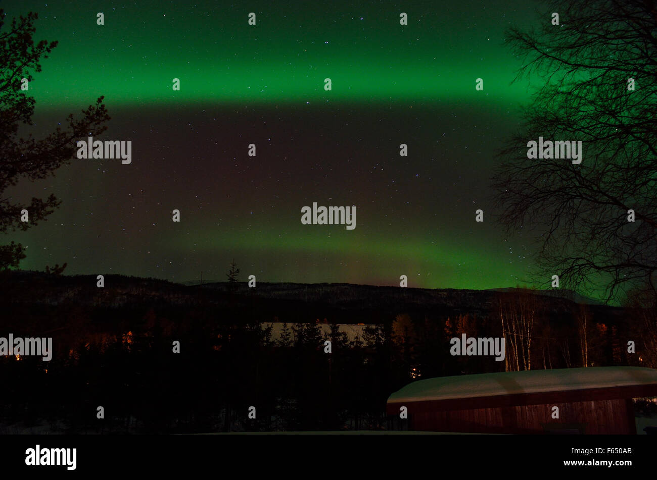 fantastic aurora borealis, northern light on cold arctic winter sky ...
