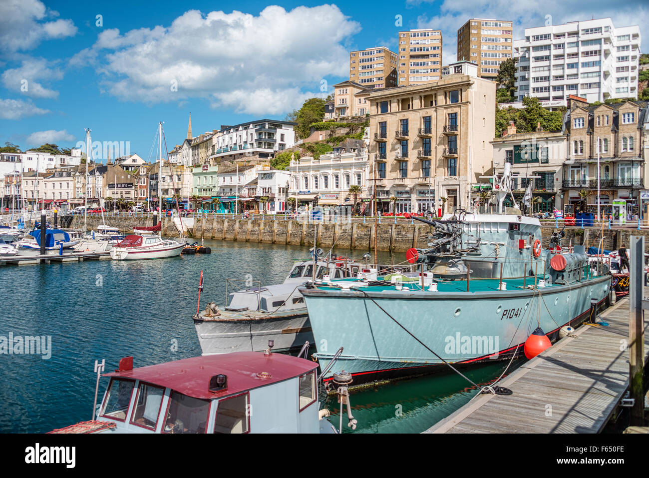 View over the Harbor and Marina of Torquay, Torbay, England, UK Stock ...