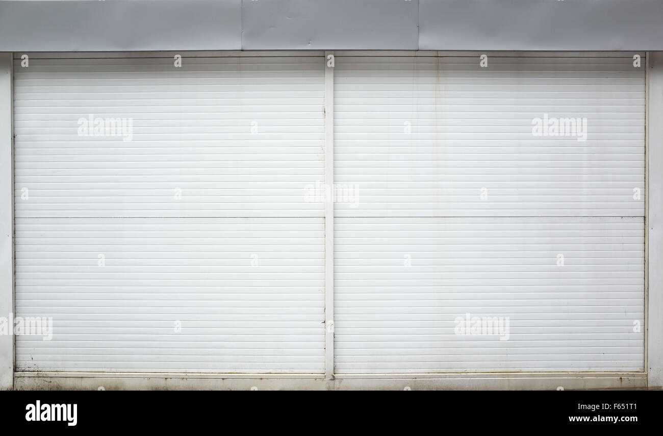 White ridged garage metal wall, background photo texture Stock Photo ...