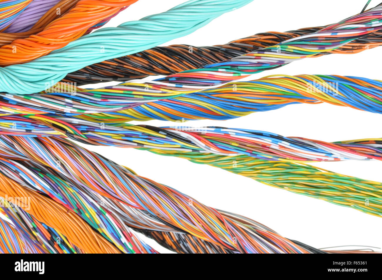 Network computer cables, abstract transmission in telecommunications ...