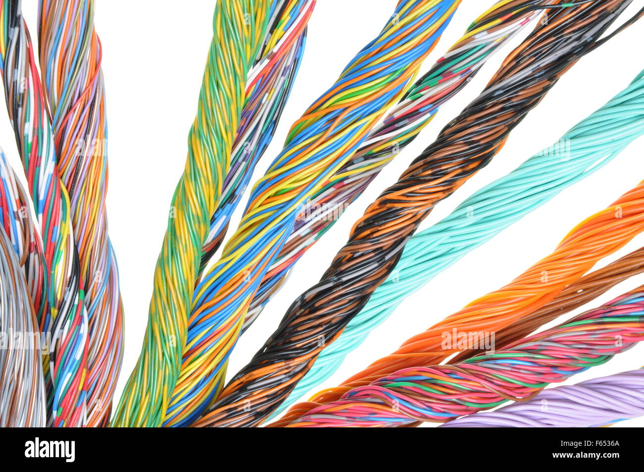 Network computer cables, abstract transmission in telecommunications ...