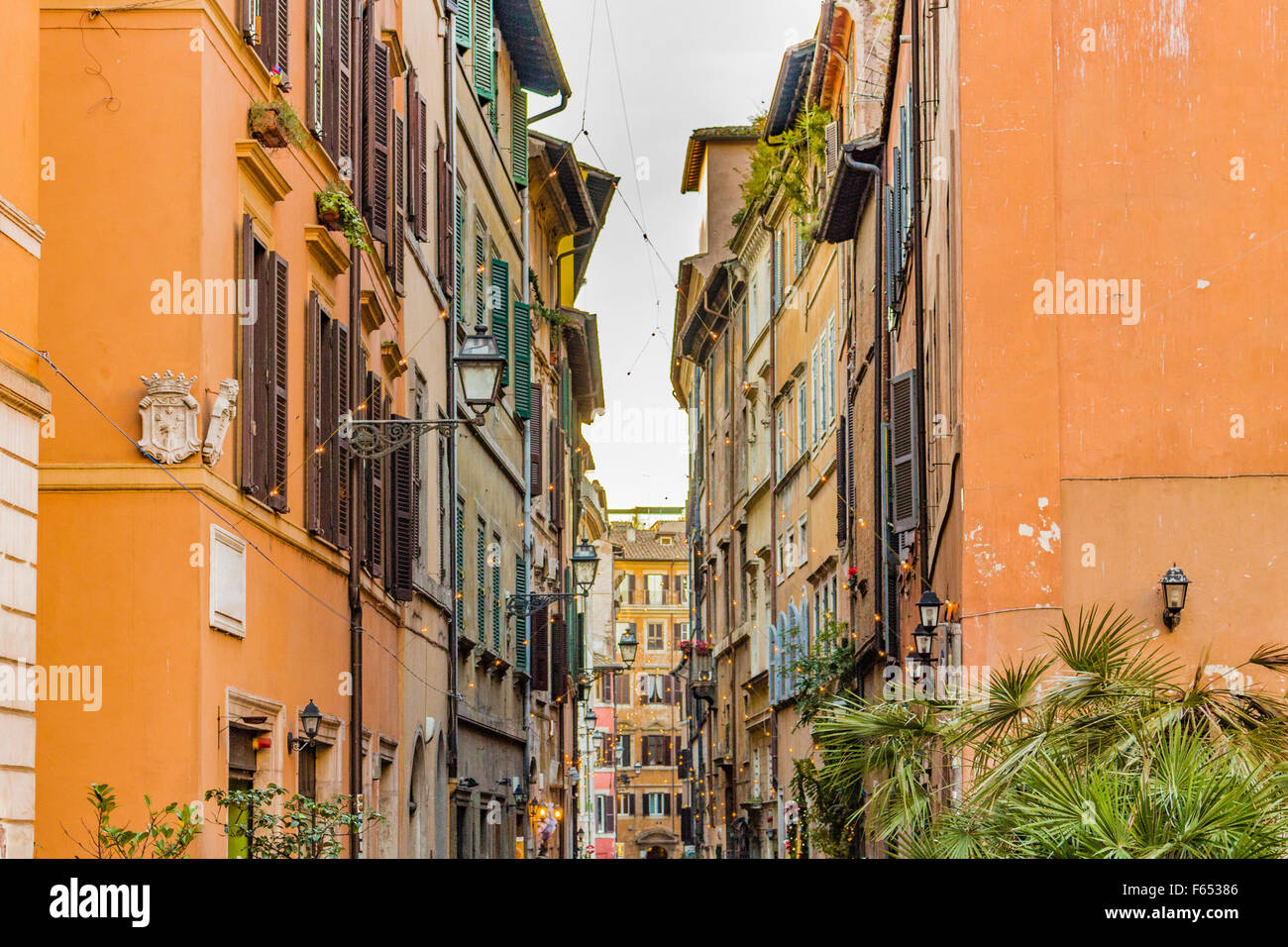 Rome the eternal city,alley and architectural details, ancient monuments and historic buildings ...
