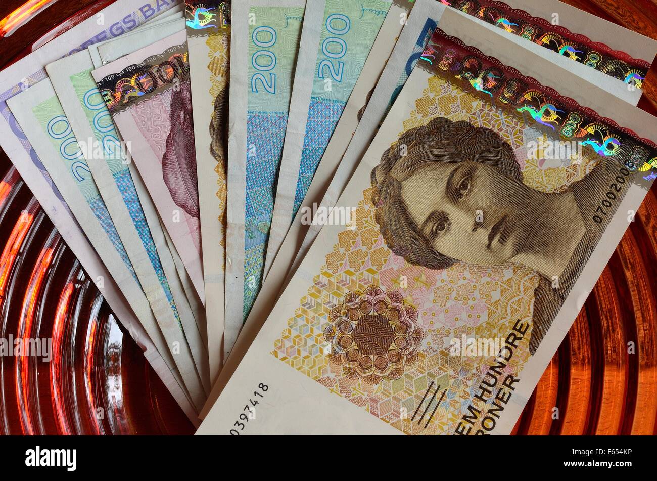 Norwegian paper money currency macro photo Stock Photo - Alamy