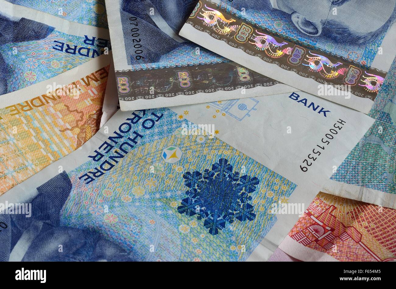 Norwegian paper money currency macro photo Stock Photo - Alamy