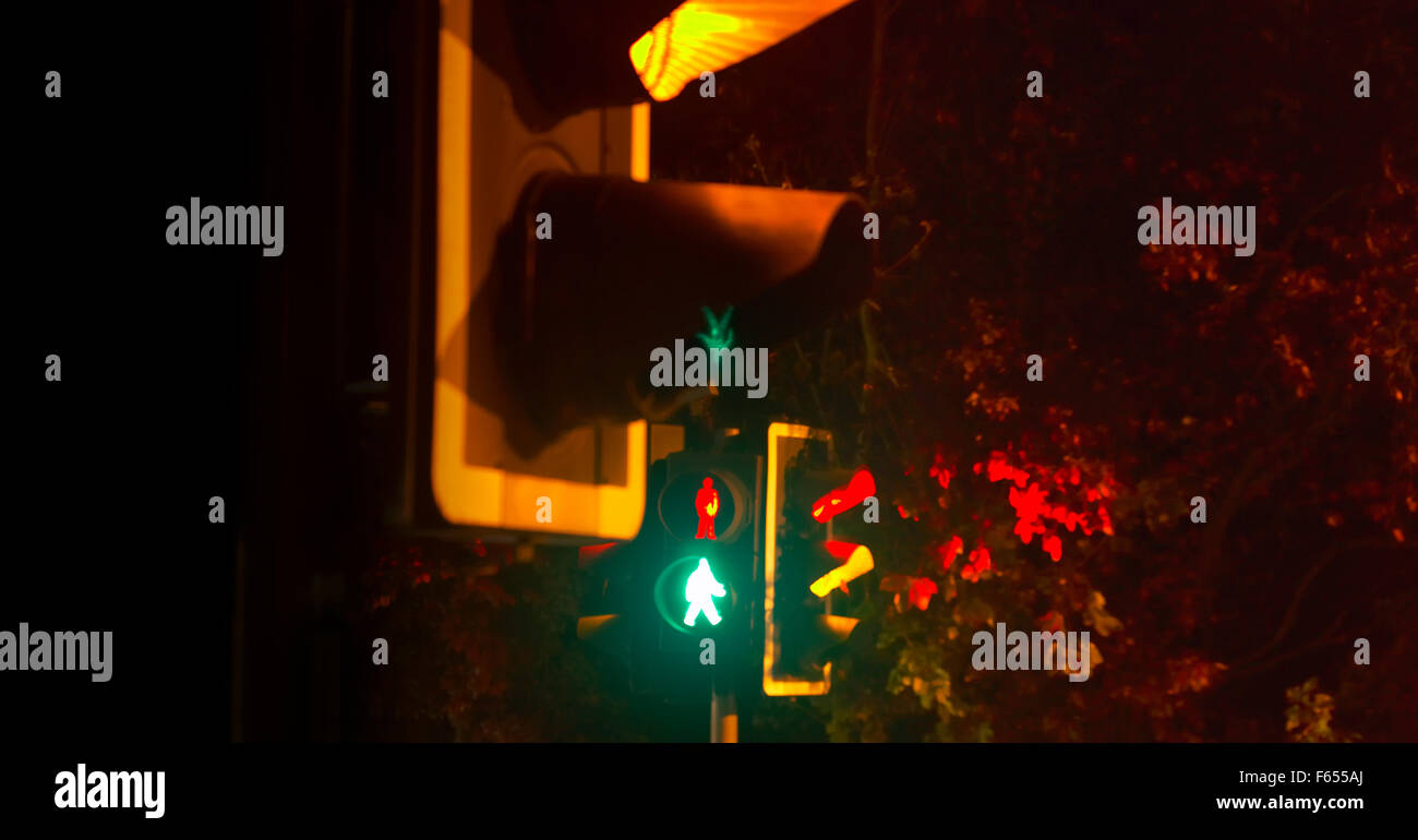 traffic light signals at night Stock Photo - Alamy