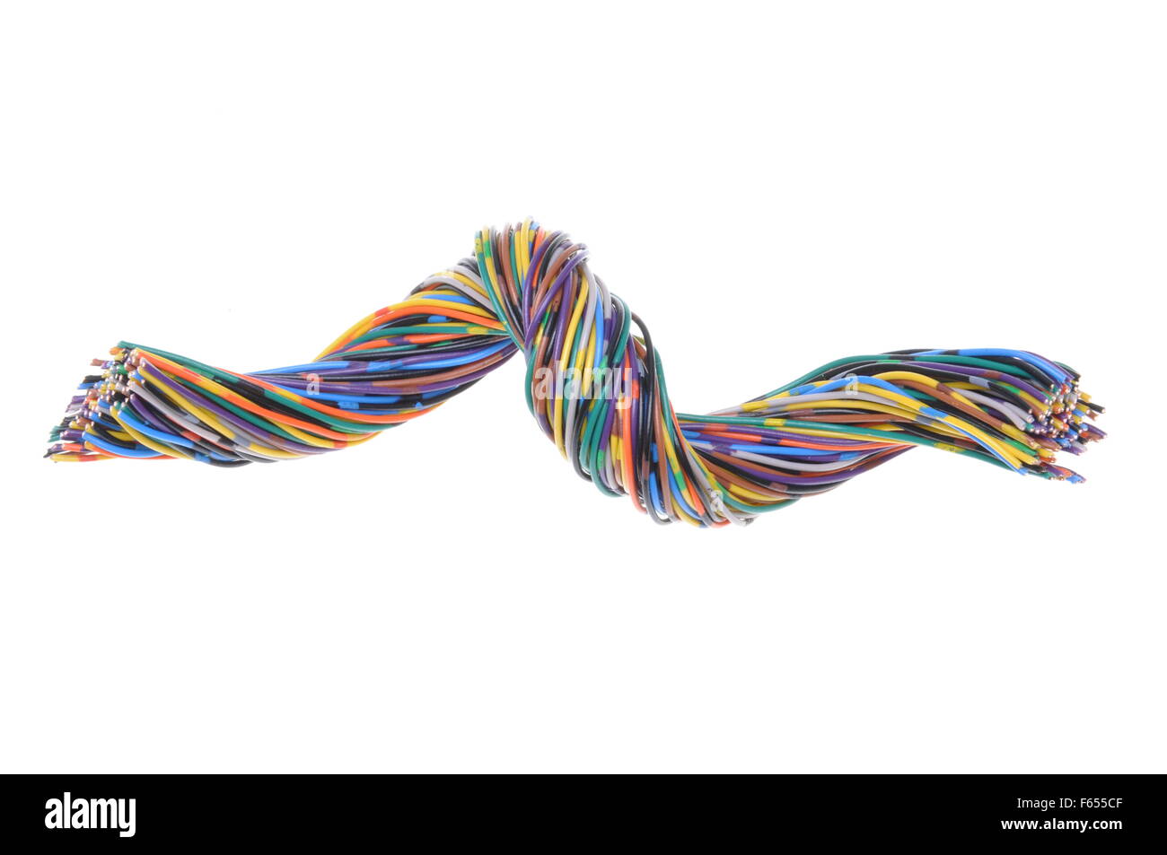 Colorful twisted wires isolated on white background Stock Photo - Alamy