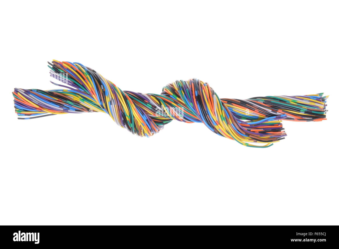 Colorful twisted wires isolated on white background Stock Photo - Alamy