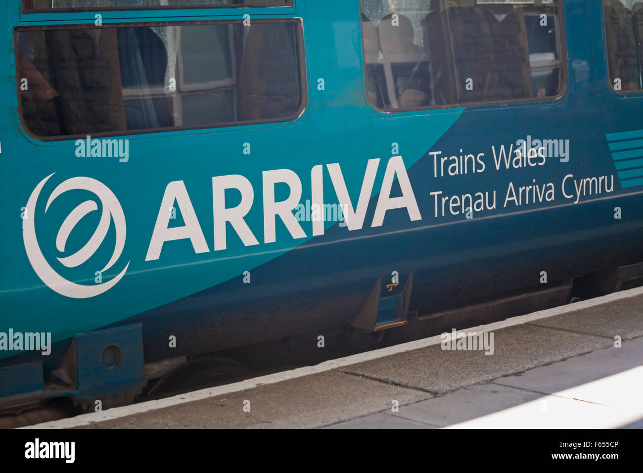 Arriva Trains Wales train stopped at Swansea train station, railway ...